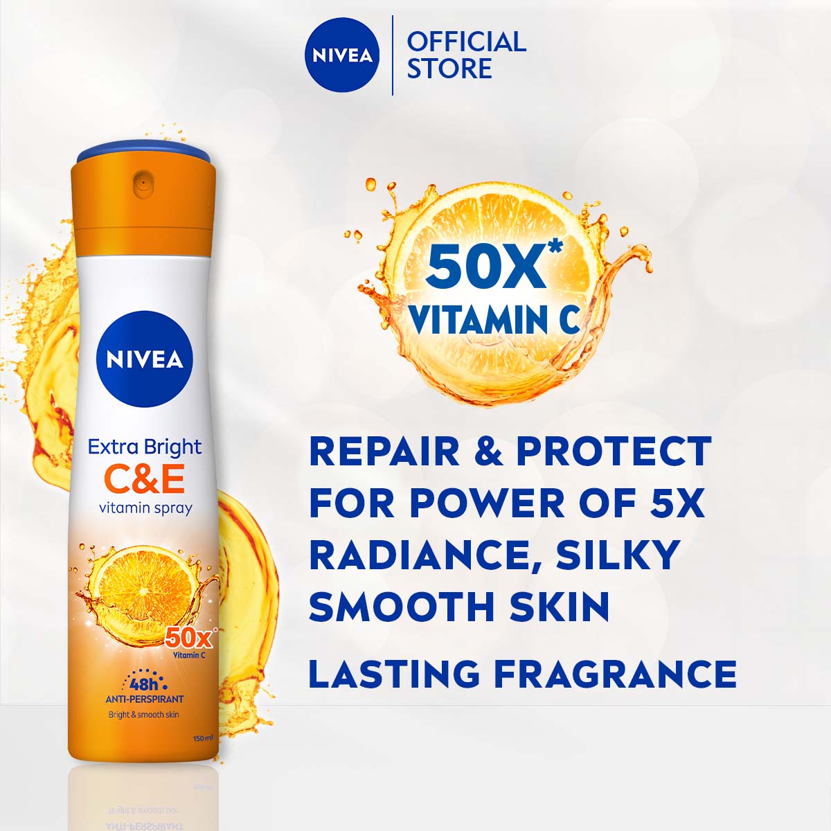 NIVEA Extra Bright C&E Deodorant Spray / Vitamin C / Whitening ...