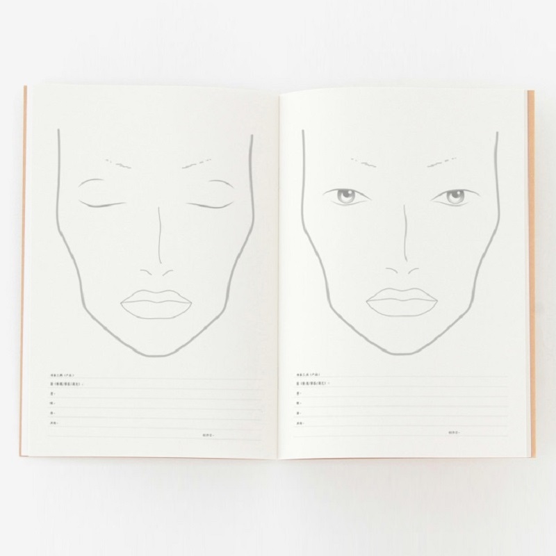【GlowBound】A4 Facechart Paper Makeup Notebook Professional Makeup ...