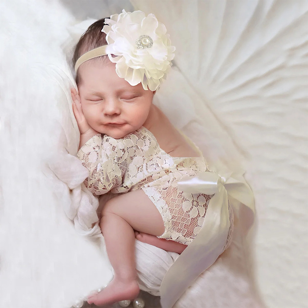 SF 2Pcs/Set Newborn Photoshoot Props Infant Lace Photography Outfit ...