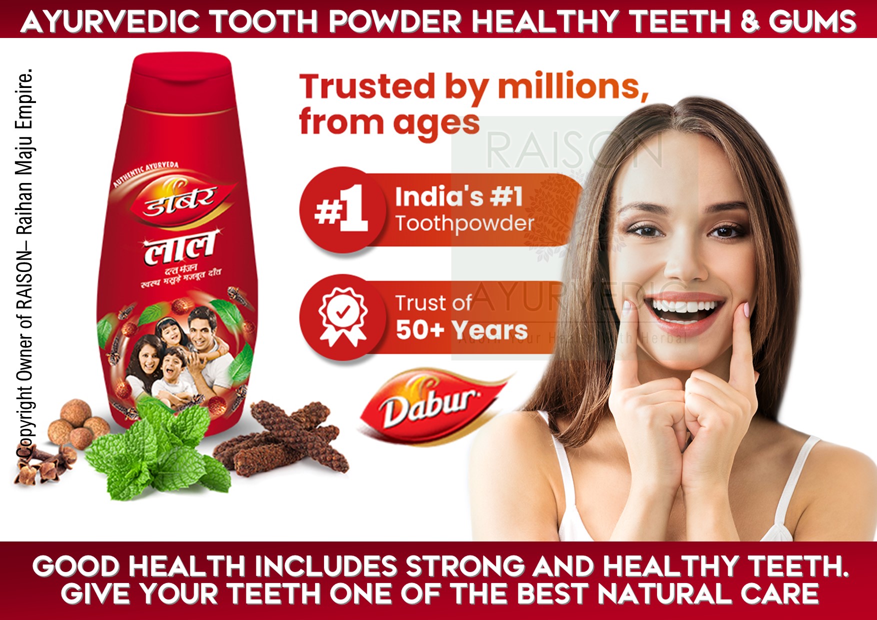 DABUR Lal Dant Manjan Gingivitis Prevention Ayurvedic Tooth Powder ...