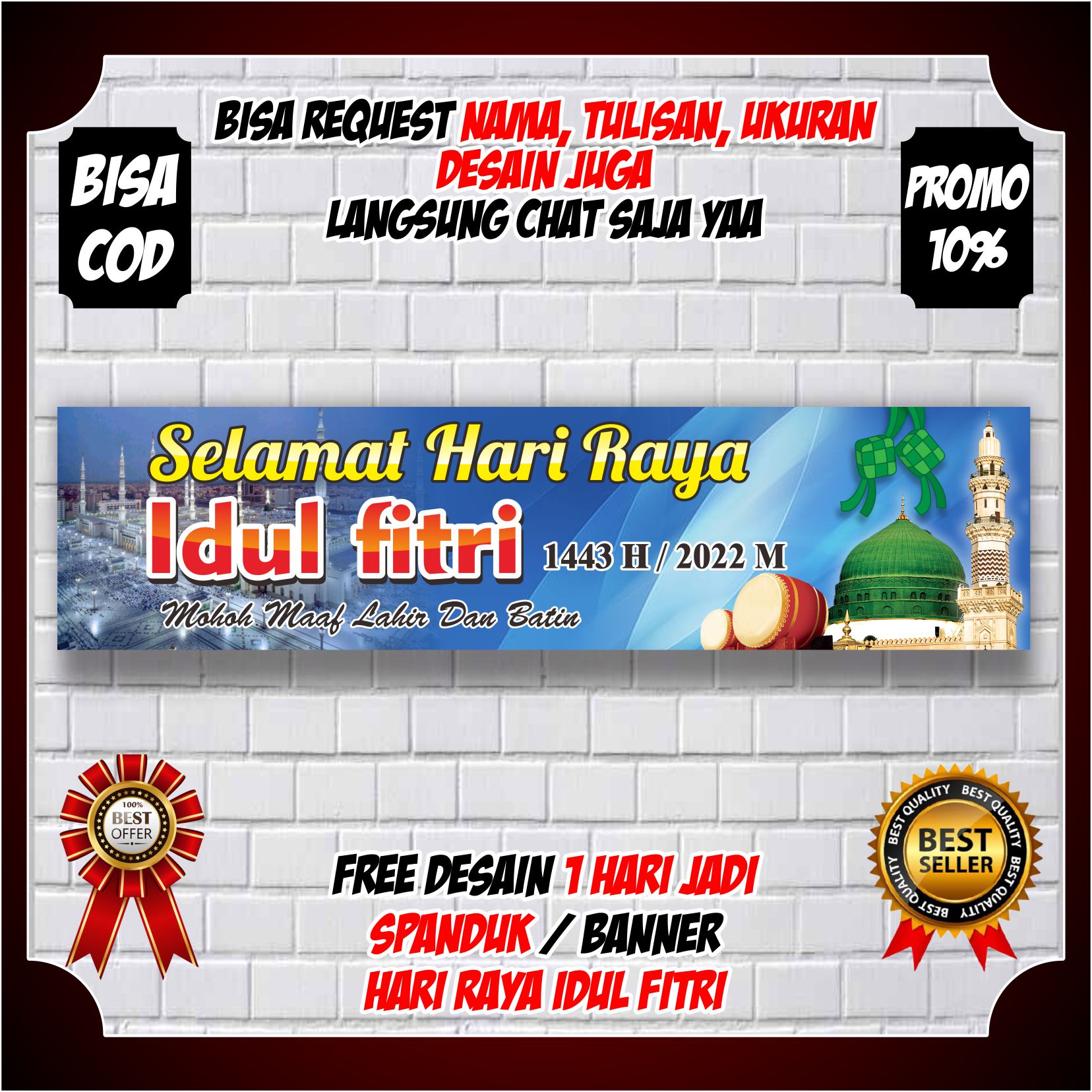 spanduk banner idul fitri spanduk ucapan memperingati idul fitri ...