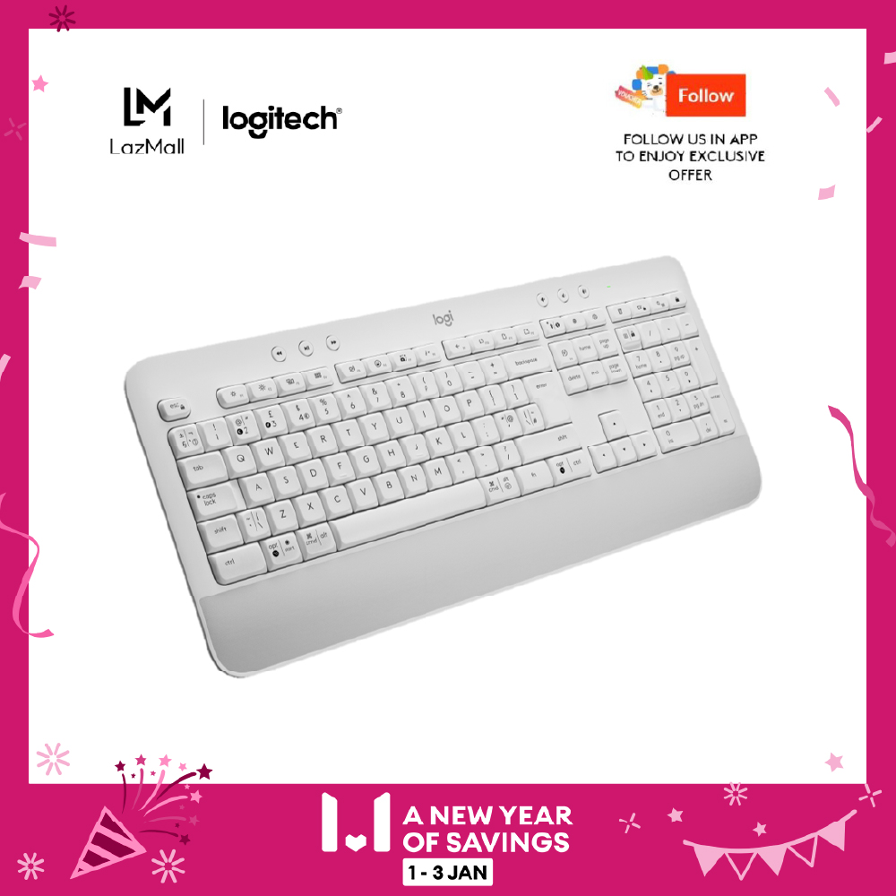 Logitech Signature K650 Wireless Keyboard with Wrist Rest, Full-Size ...