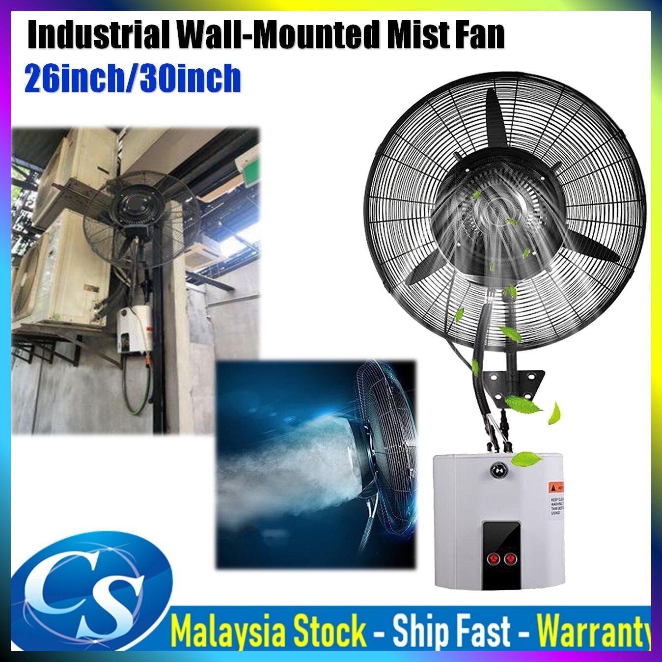 Water Mist Fan 22 inches (550mm) / 26 inches (650mm) / 30 inches (750mm ...