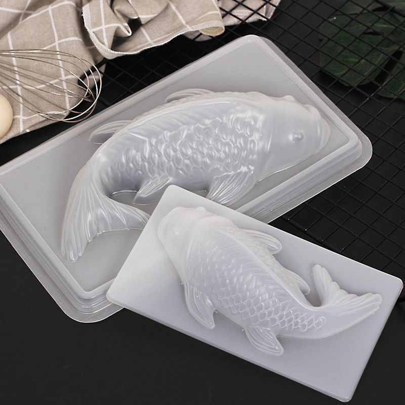 Fish Mold 3D Koi Fish Shape Plastic Cake Chocolate Jelly Mould DIY Soap ...