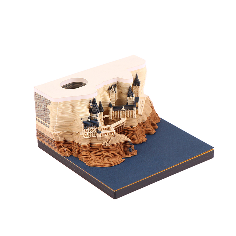 Castle Desk Calendar With LED Lights 2025 Calendar Memo Pad Creative ...