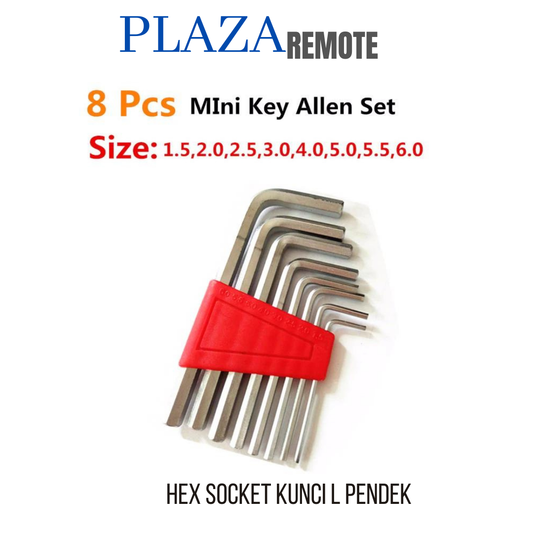 KUNCI L HEX SOCKET KEY ALLEN SET 1.5 - 6 MM 8 PC | Lazada Indonesia