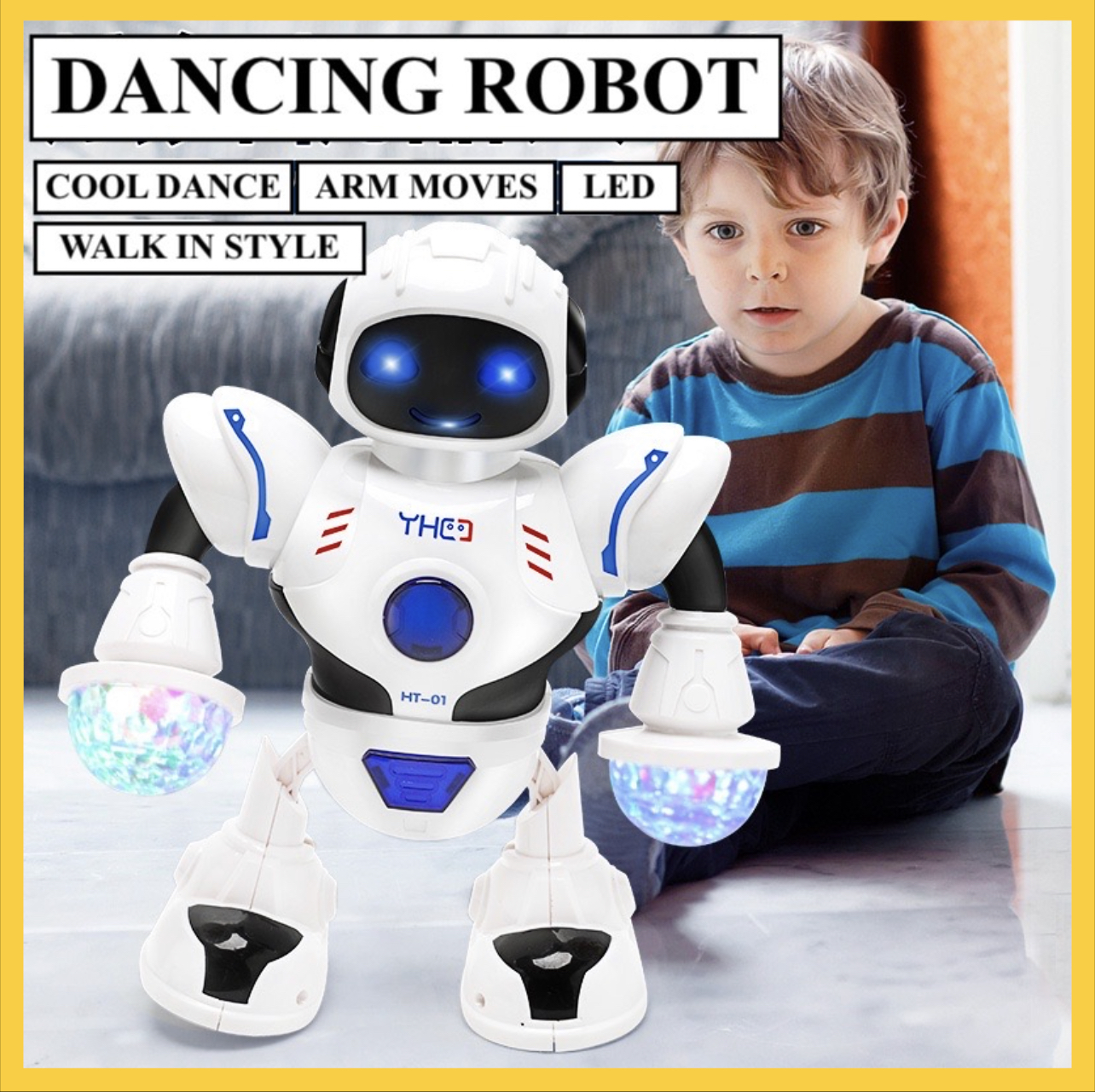 [SG STOCKS] Kids Dancing Robot with Music and LED Disco Light, Smart ...