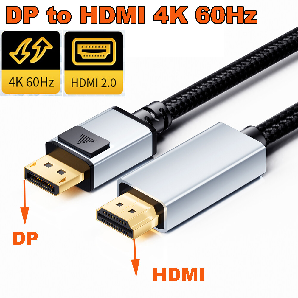 DisplayPort to HDMI 4K 1080P cable DisplayPort in to HDMI Out cable 4K ...