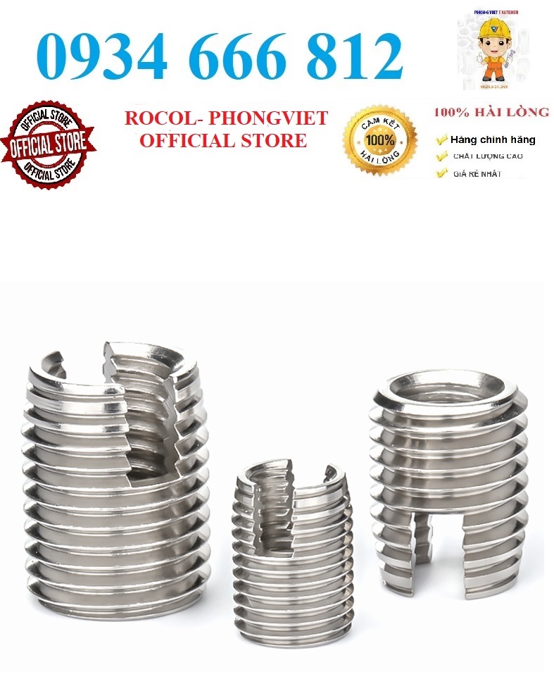 1 cái M3-M12 Ren cấy Helicoil tự taro inox 302 M3,M4,M5,M6,M8,M10,M12 ...