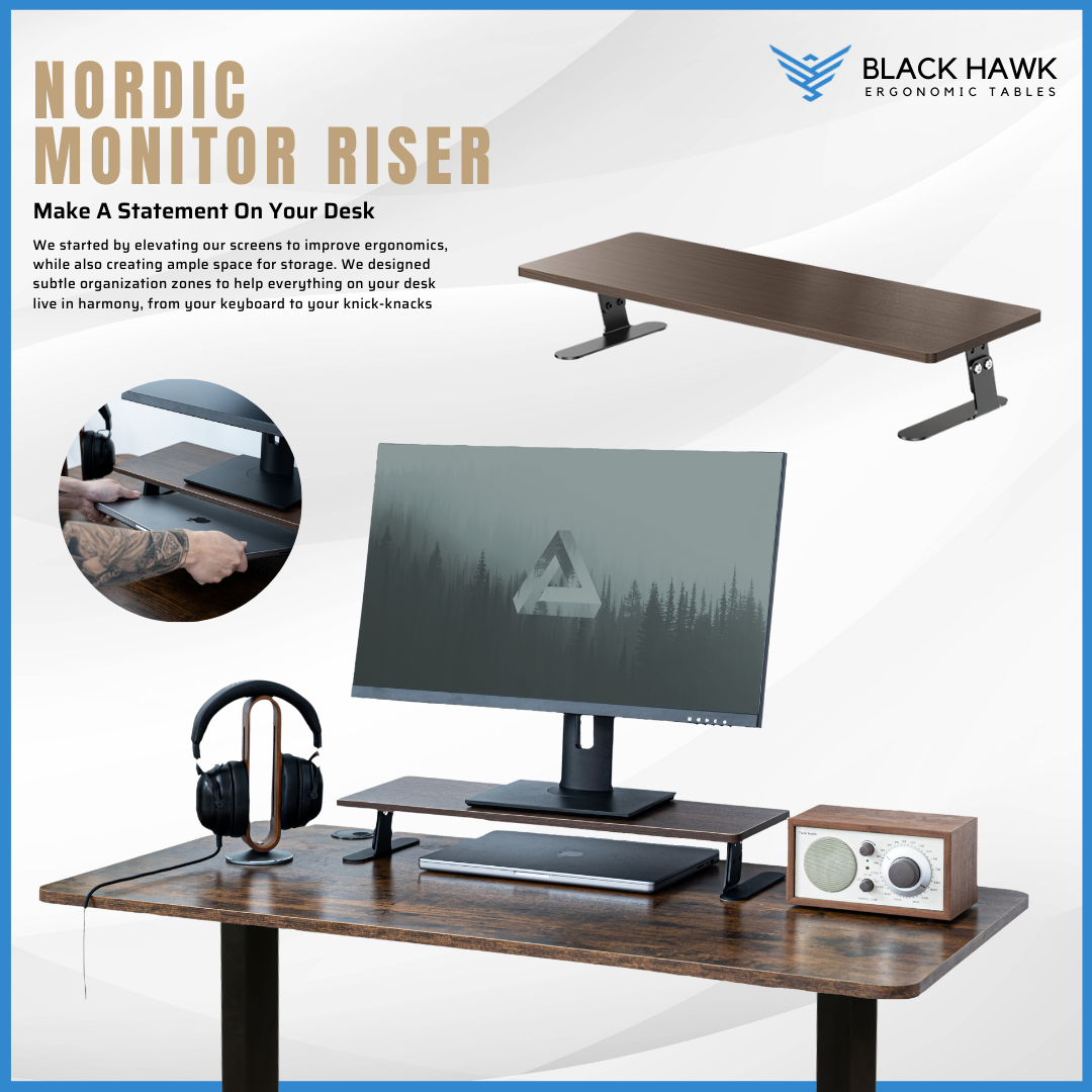 🦅 (𝐒𝐆 𝐒𝐓𝐎𝐂𝐊) Black Hawk Ergonomic Monitor Riser | Monitor Stand ...