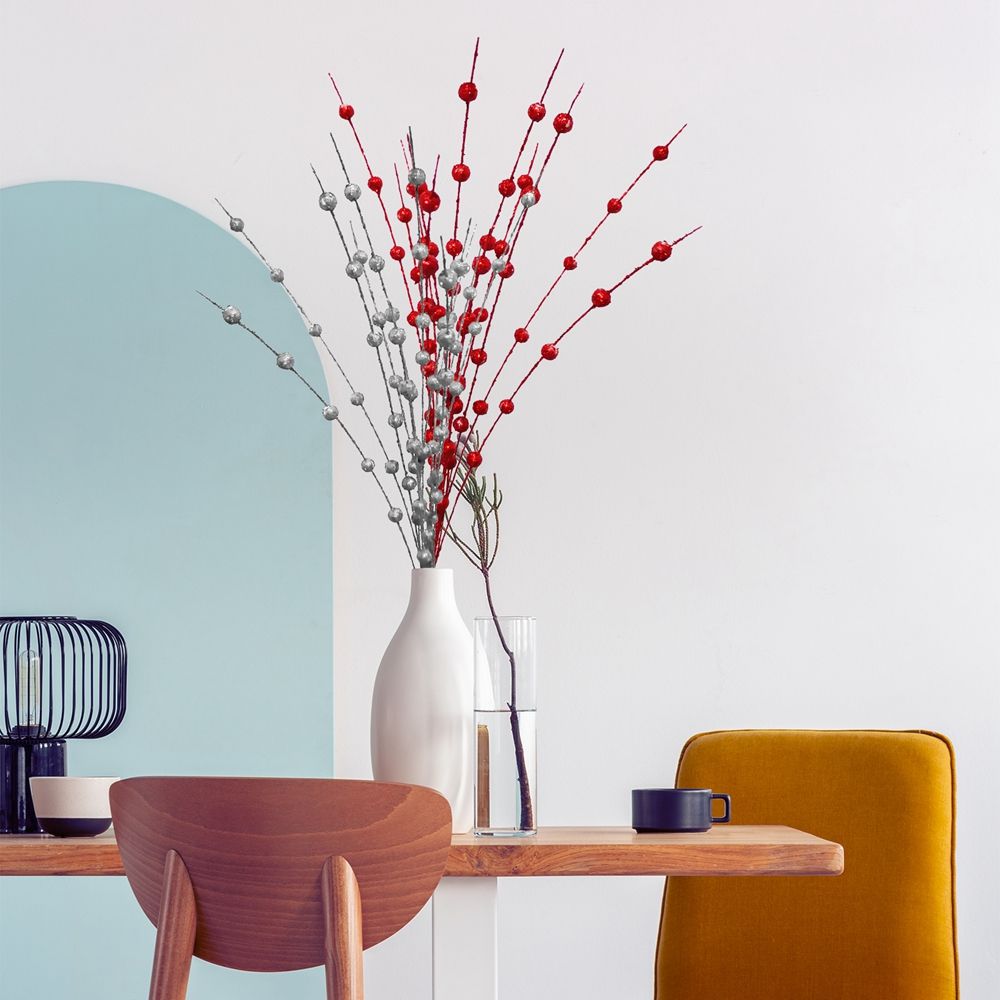 Plastic Photo Props Fake Flower Christmas Foam Simulation Glitter ...