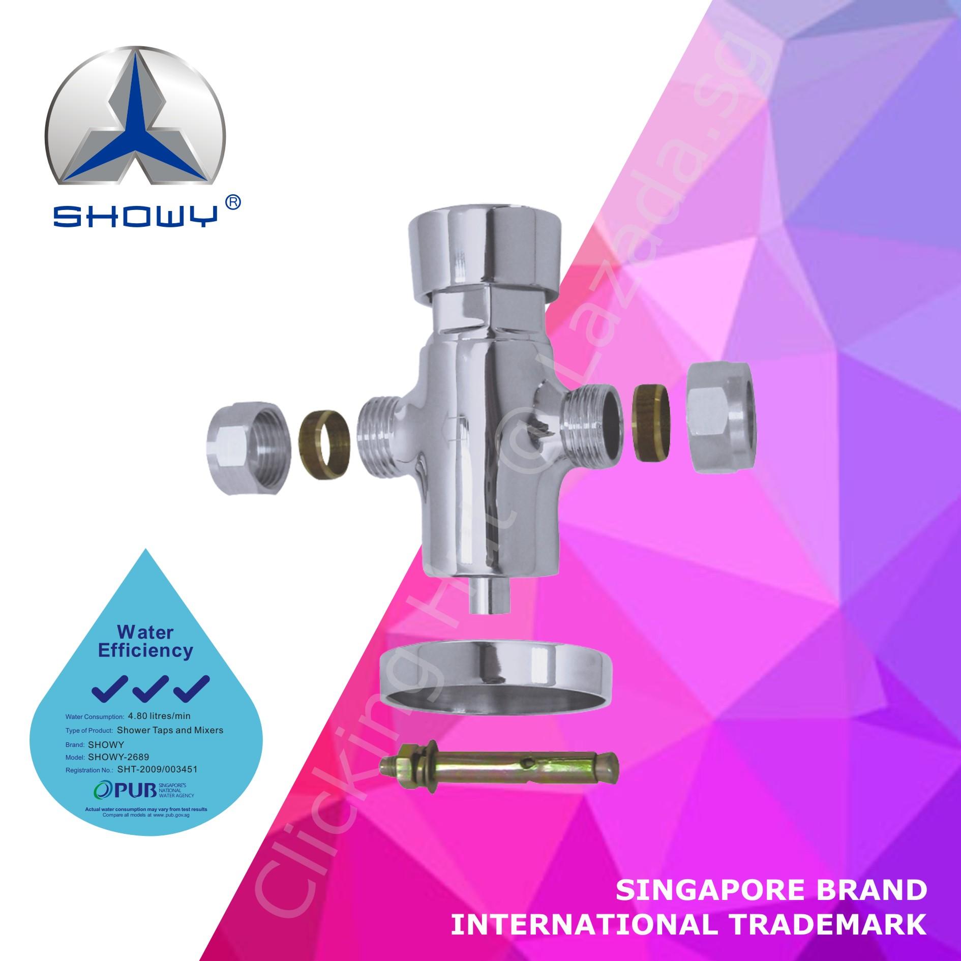 SHOWY Self-closing Shower Stopcock / Water Saving Stop Valve (A ...