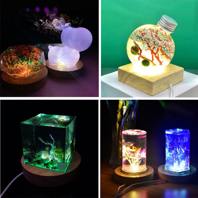 【Folio & Light】Diy Round Led Base Vase Light With Remote Control Resin ...