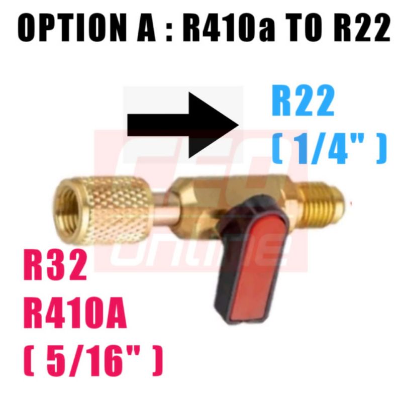 CEO 🇲🇾 Brass Refrigeration Ball Valve Adapter R32 R410a R22 Gas ...