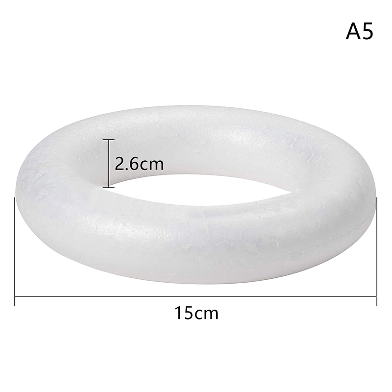 White Round Polystyrene Foam Ring For Christmas Crafts DIY Handmade ...