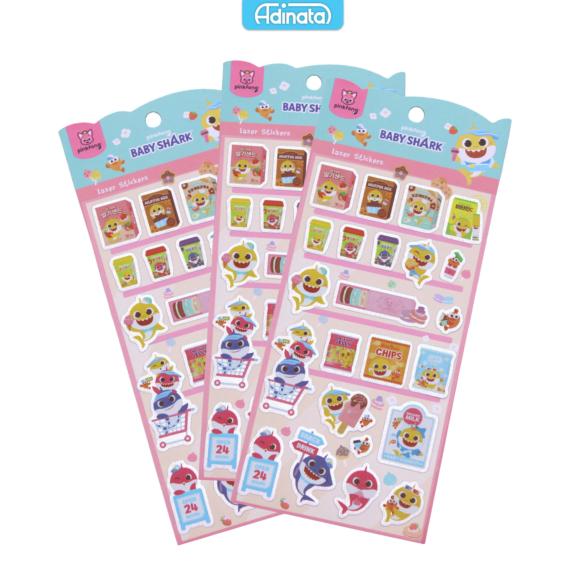 Baby Shark Laser Stickers 2430-6117 / Sticker - Adinata | Lazada Indonesia