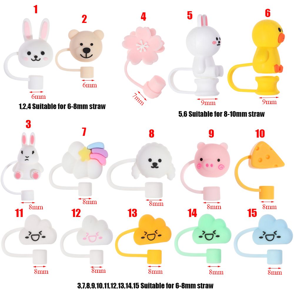 Creative Silicone Straw Plug Reusable Drinking Dust Cap Glass Cup ...