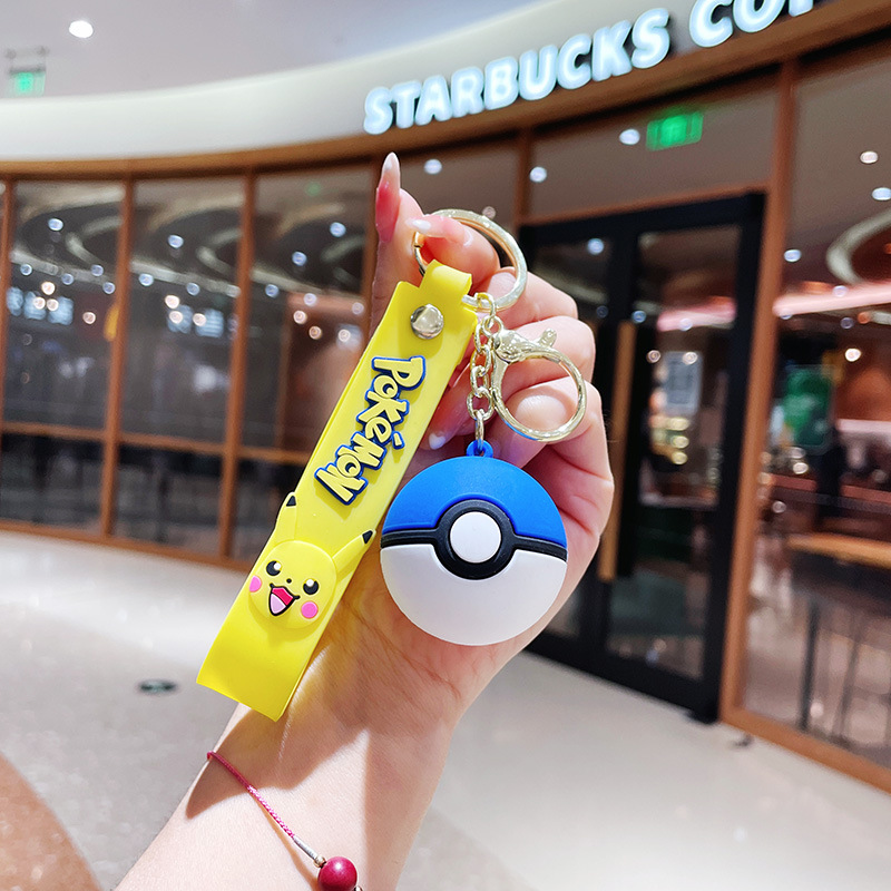 Cartoon Pokemon Keychain Pikachu Poke Cute Bag Pendant Pokeball Model ...