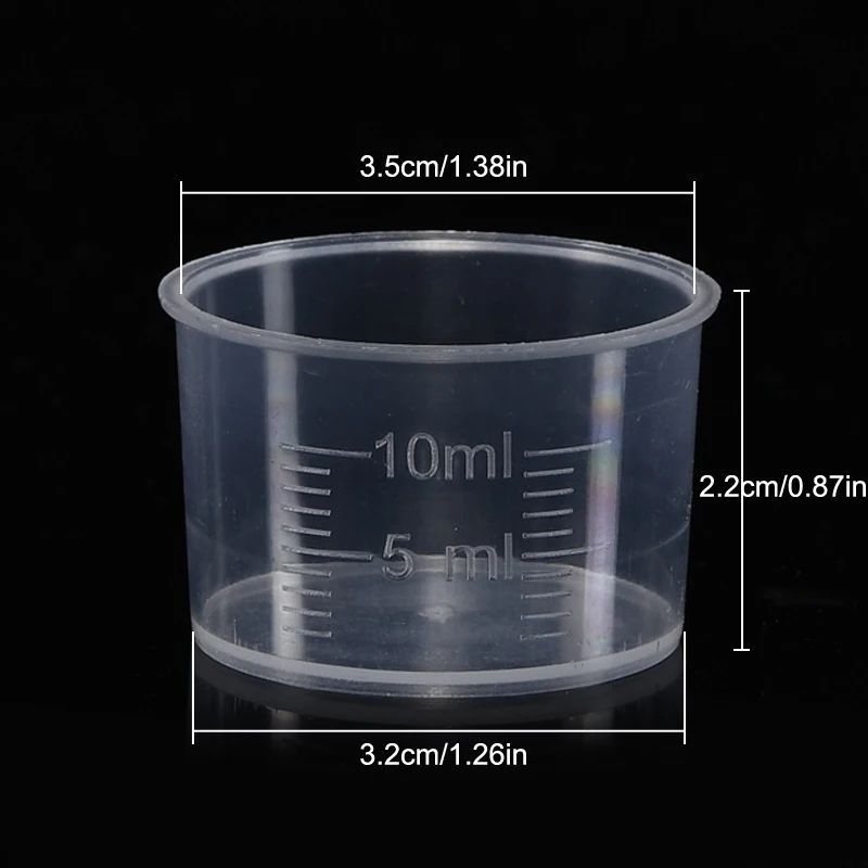 20 Pcs 10ml Small Clear Plastic Measuring Cup With Scale Volumetric ...
