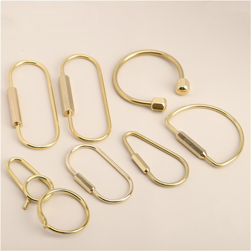 Brass Keychain Screw Lock Camping Survival Carabiner Men Women Simple ...