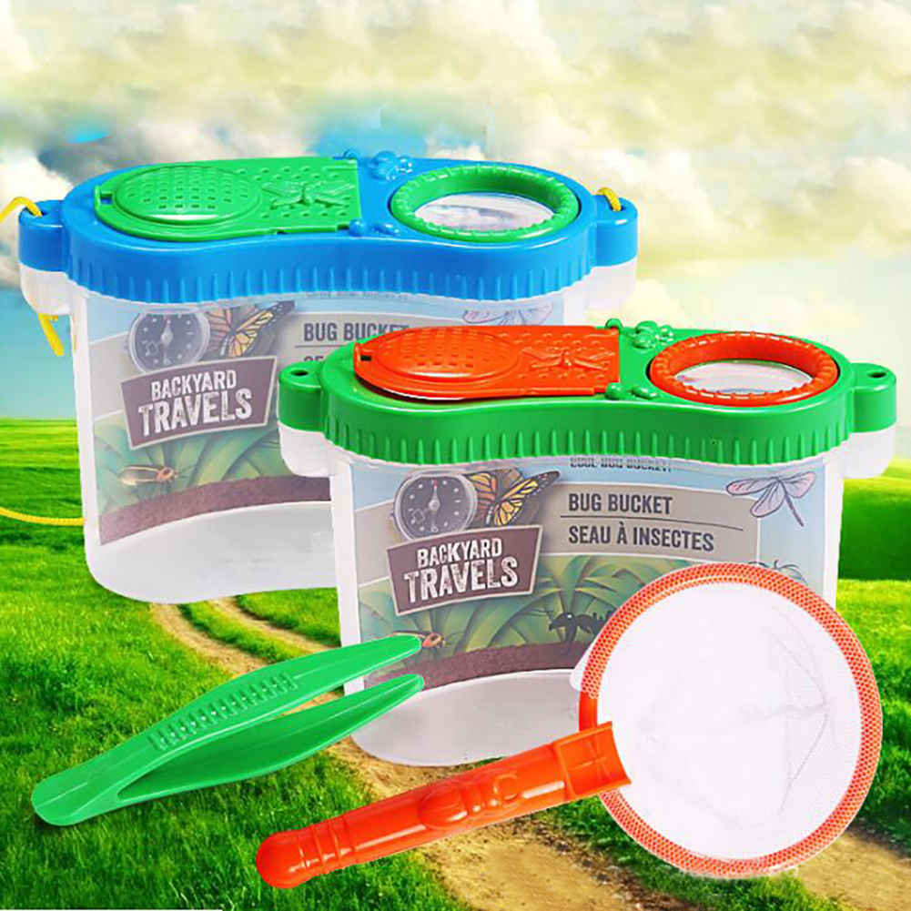 【Available】1 Set Insect Bug Viewer Box Magnifier with Tweezers Net ...