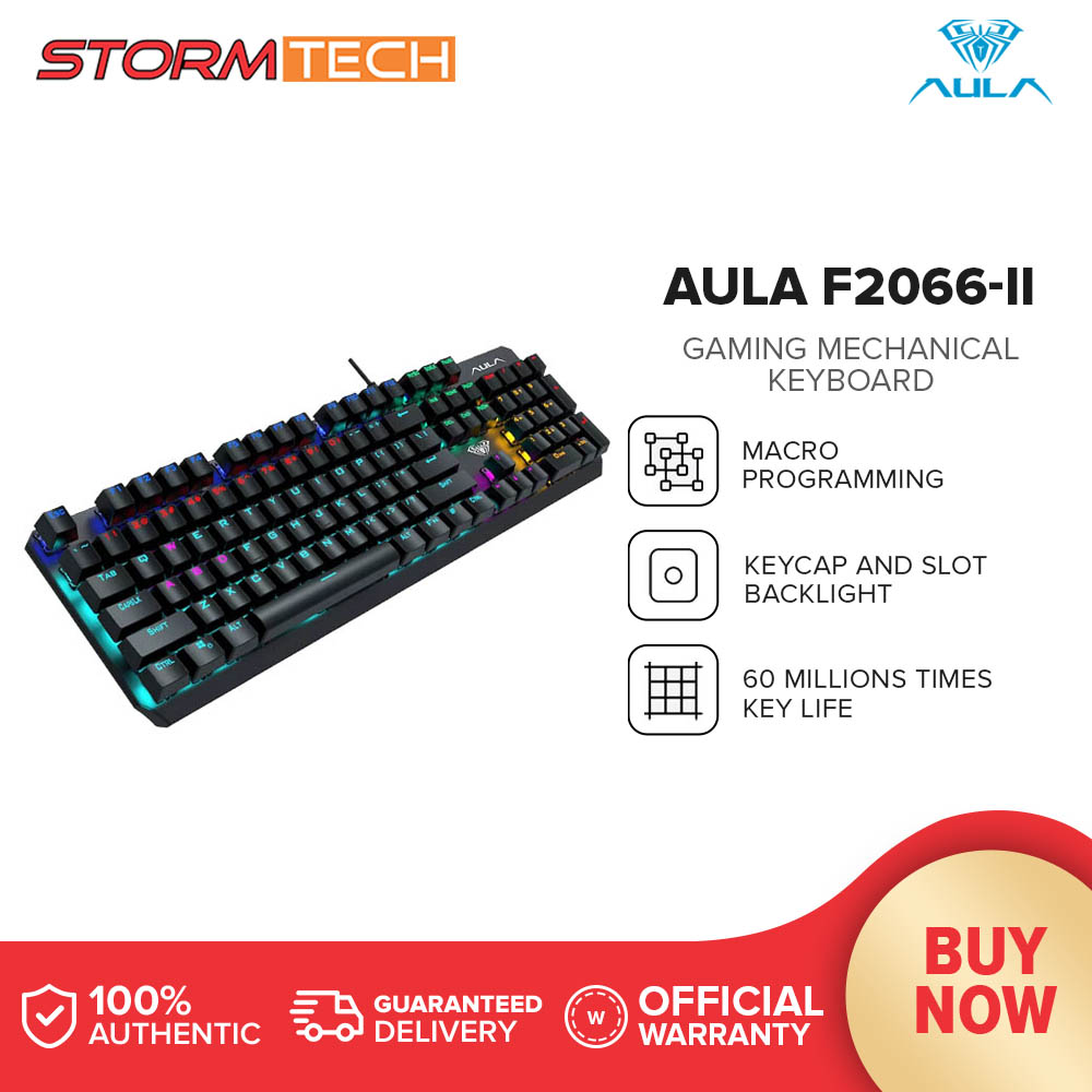 AULA F2066-II True Mechanical Keyboard with Color Backlight Software ...