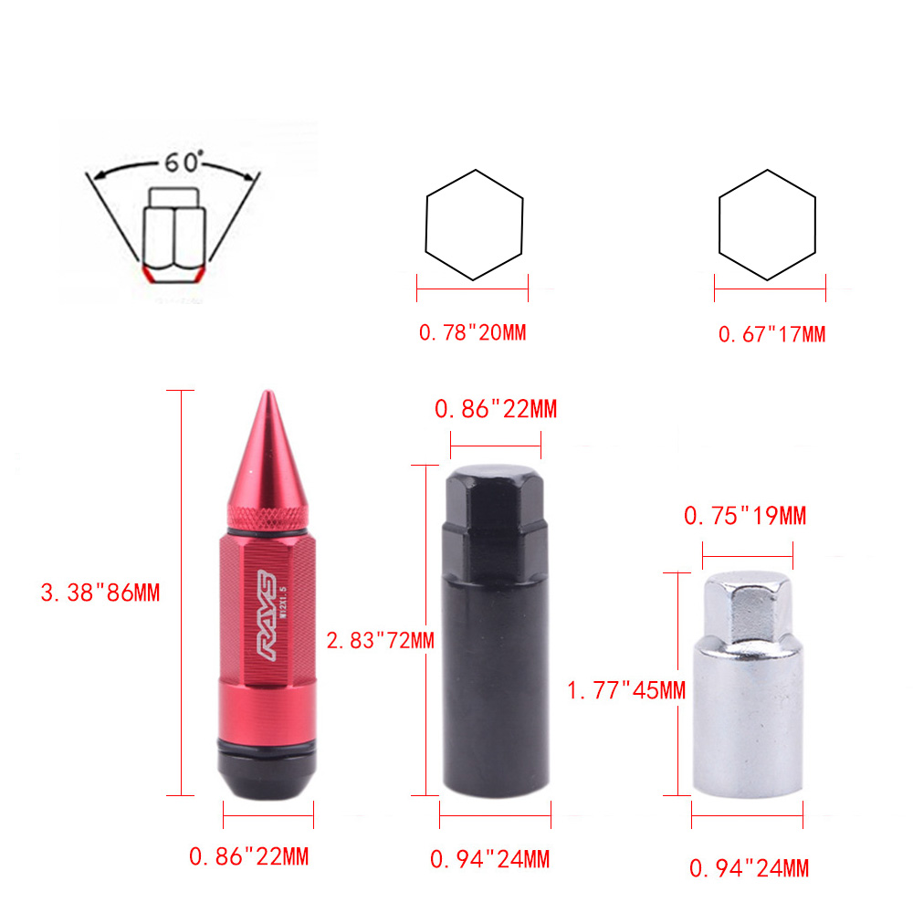 Storewide Sale M12x1.5m12x1.25 Spiked Aluminum Extended Tuner Wheels ...