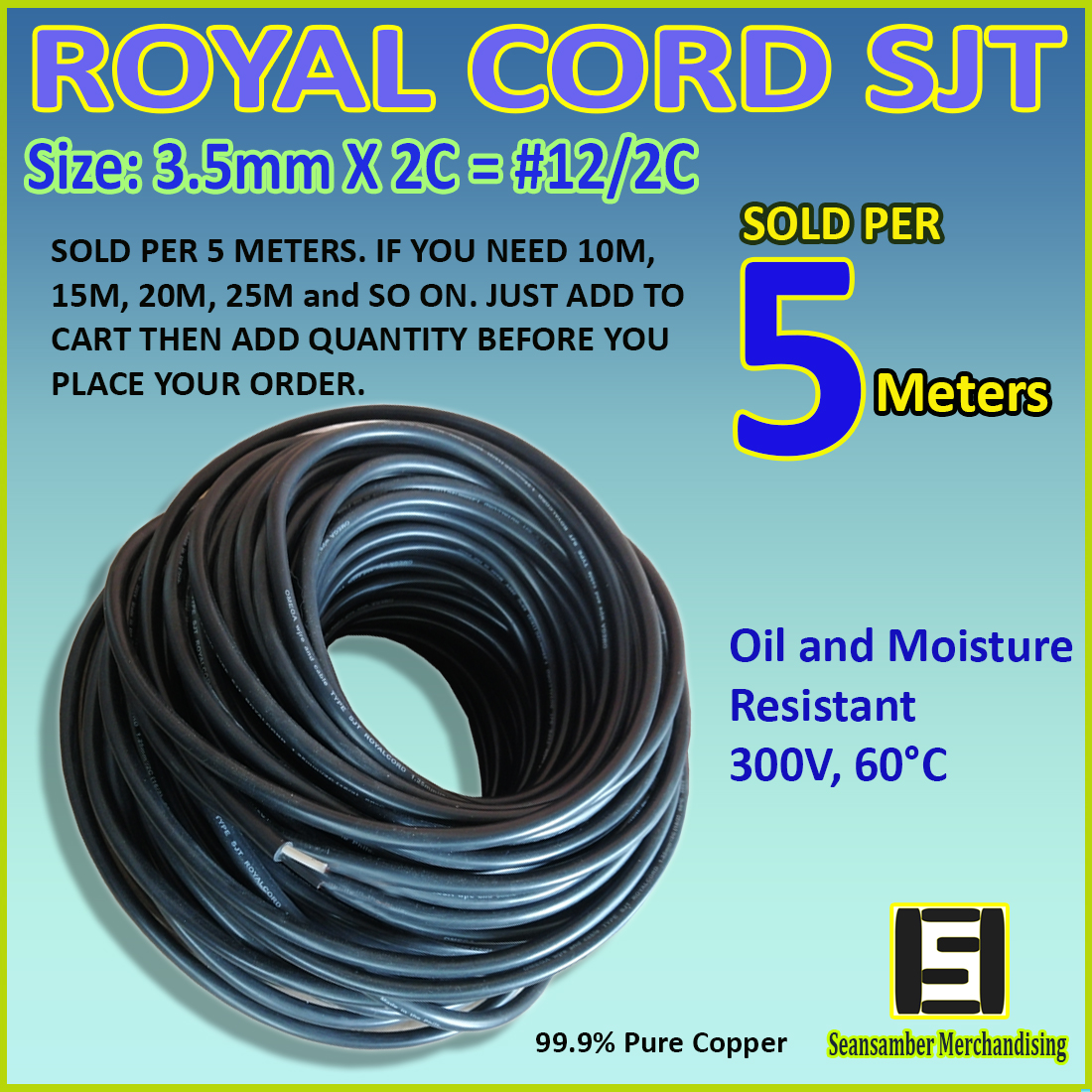 Royal Cord 3.5mm/2C or #12/2C Sold in 5 Meters | Lazada PH
