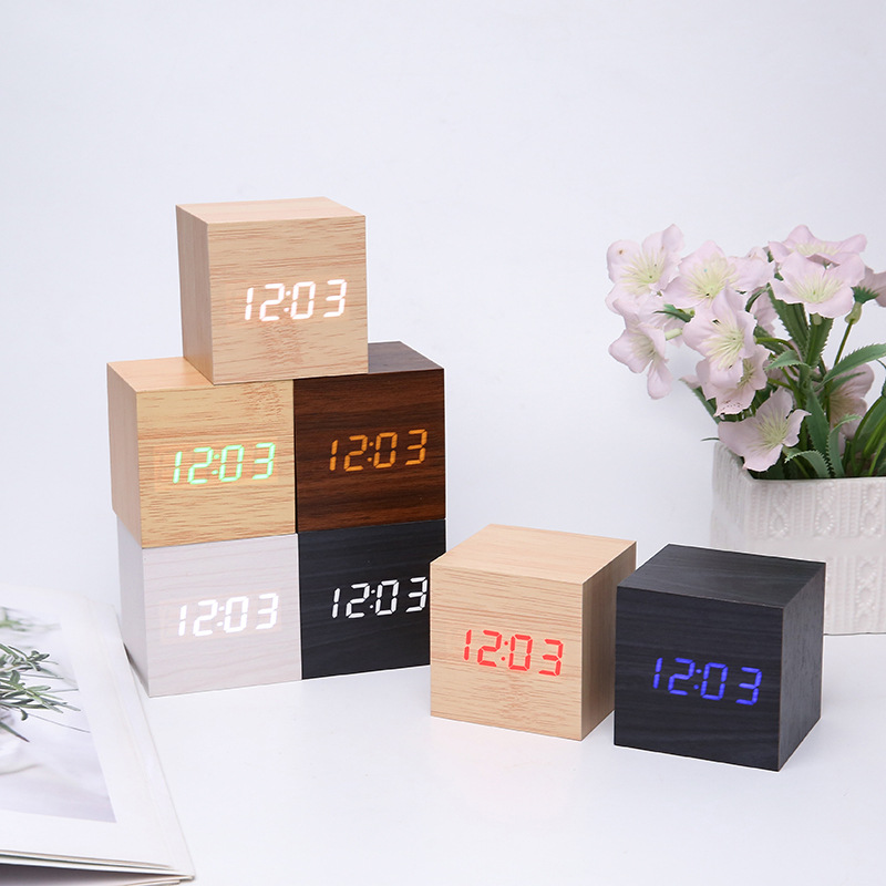 【EpicureanEdge】Digital Alarm Clock Wooden Alarm Clock Usb/ Powered Mini ...