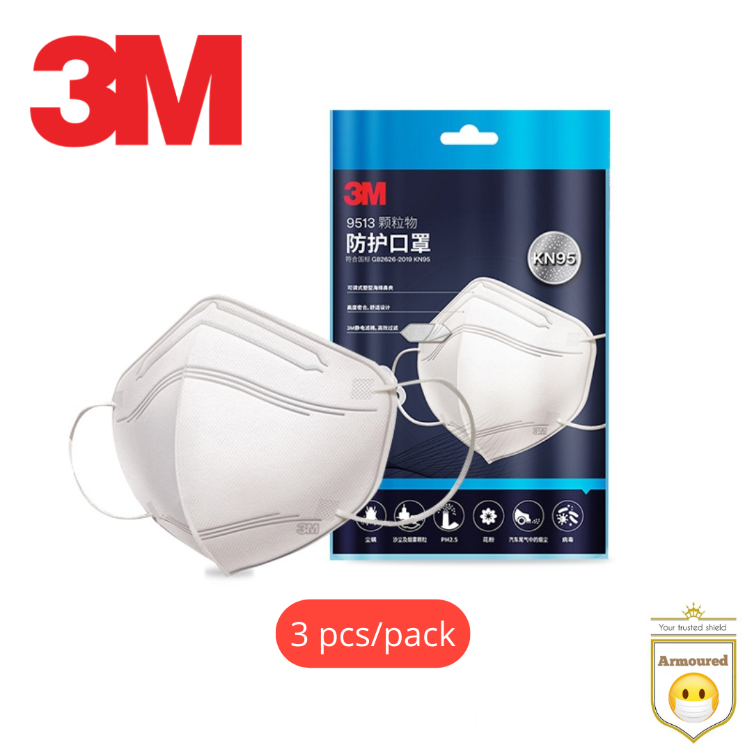 3M 9513 KN95 3D Duckbill Disposable Adult Particulate Respirator Face ...