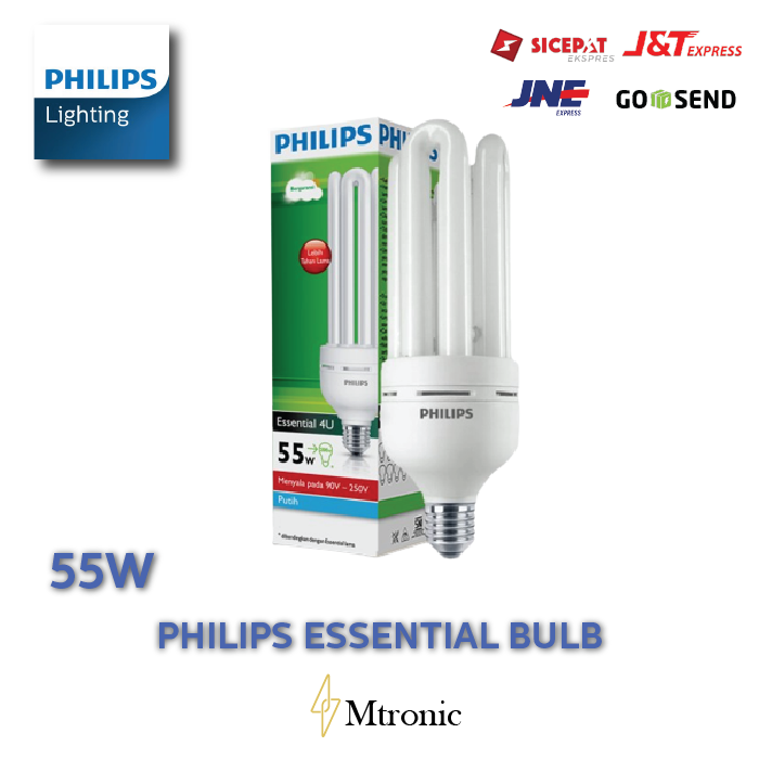 Lampu PHILIPS Essential 55 Watt Cahaya Putih 55W CDL E27 220-240V | Lazada Indonesia