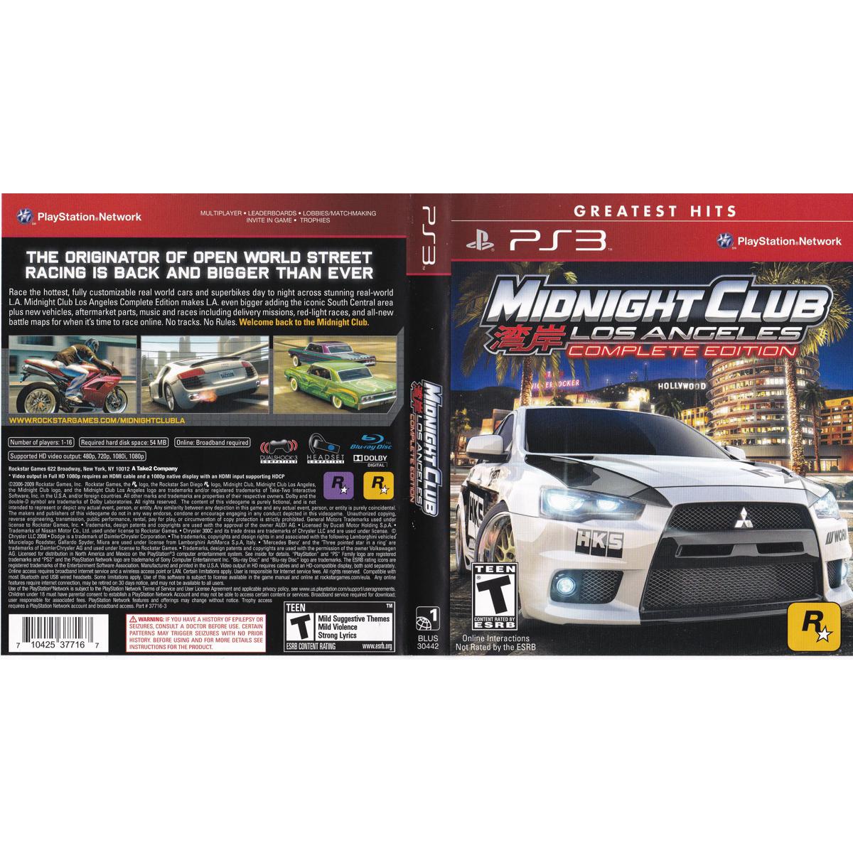 midnight club los angeles complete edition DVD PS3 | Daraz.pk