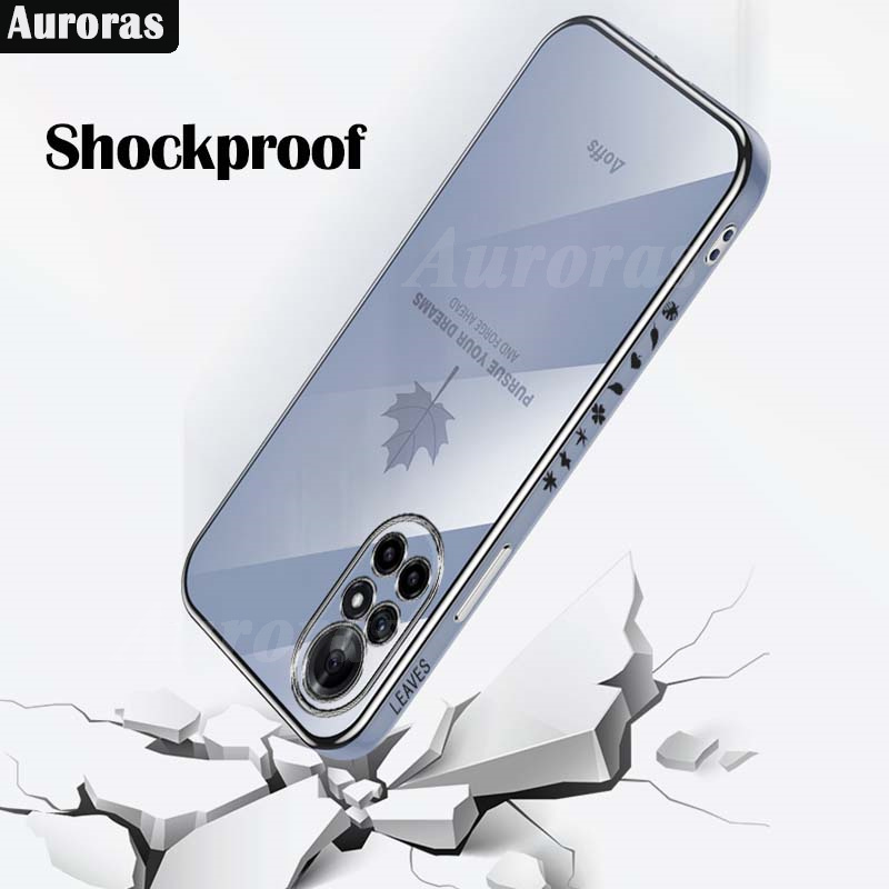 For OPPO Reno 12 F Phone Case Shining Maple Leaves 6D Design Soft Cover ...