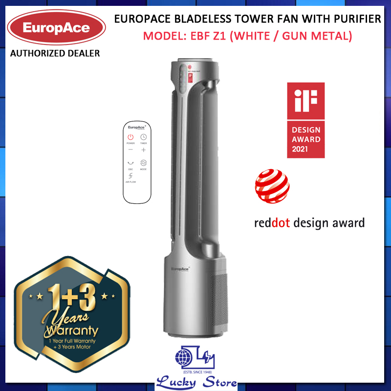 EUROPACE EBF Z1 DUAL WINGS PURIFYING BLADELESS TOWER FAN WITH HEPA ...