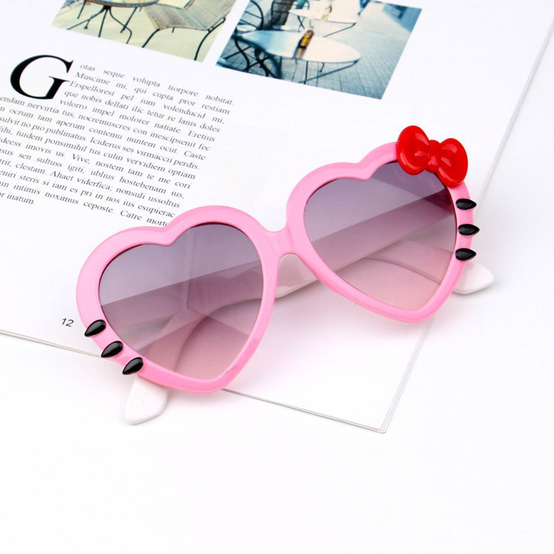 Hello Kitty Heart Sunglasses Sanrio Kawaii Cute Bowknot Glasses Girls ...
