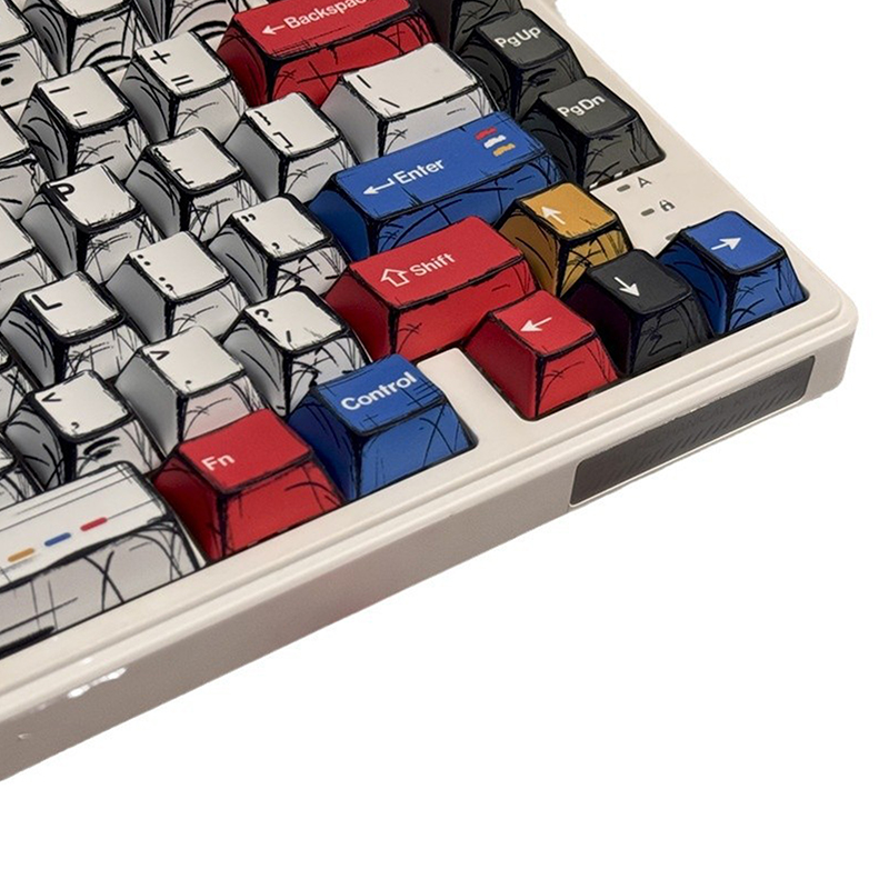 PBT Comic Style Keycaps Cherry Profile Complete Set 136 Keys Keycaps ...