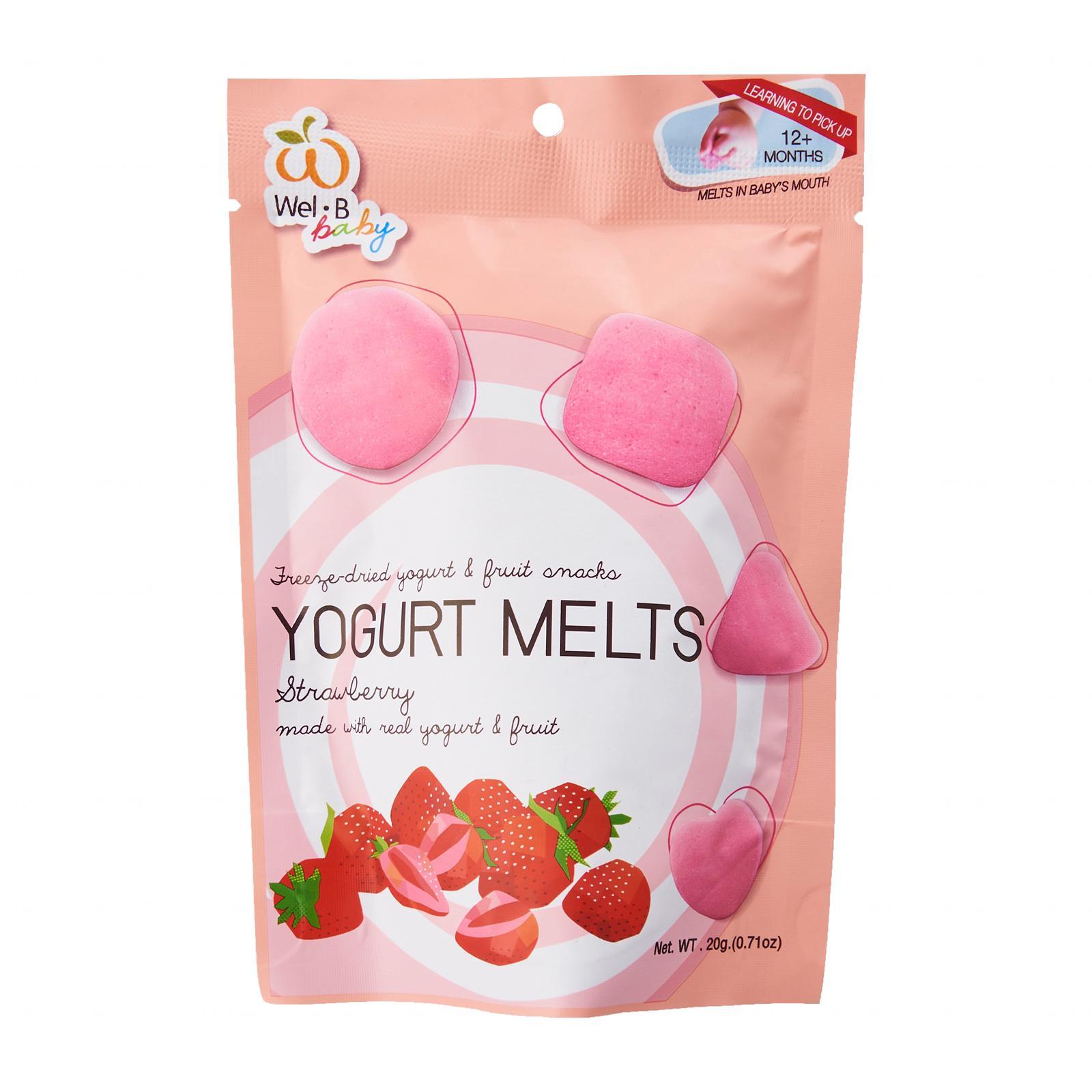 Wel.B Freeze Dried Yogurt Melts - Strawberry 20G Yoghurt Snack (Laz ...