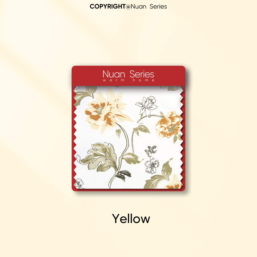 1PC Modern Yellow Floral Kitchen Fashion Sheer Window Curtain Flower ...