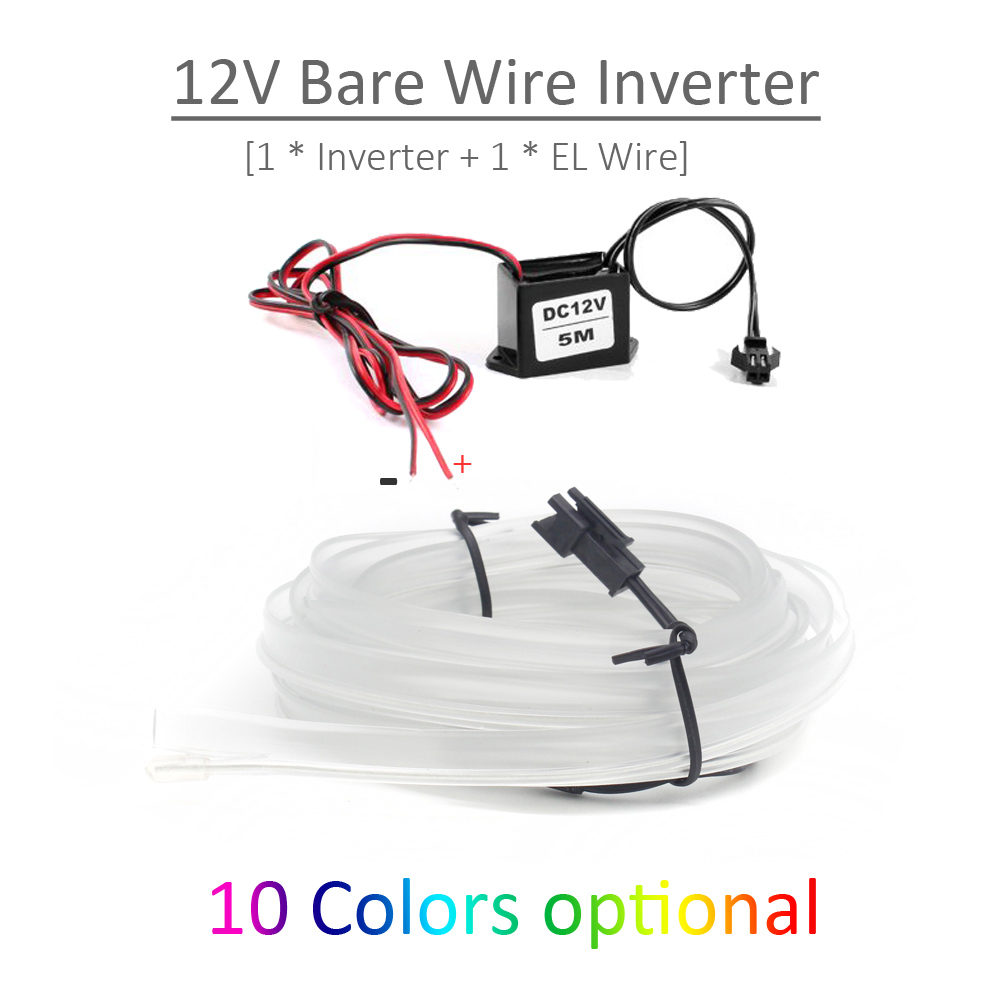 El Wire 1m 2m 3m 5m Led Neon 3v 5v 12v El Rope Led Strip With Inverter ...
