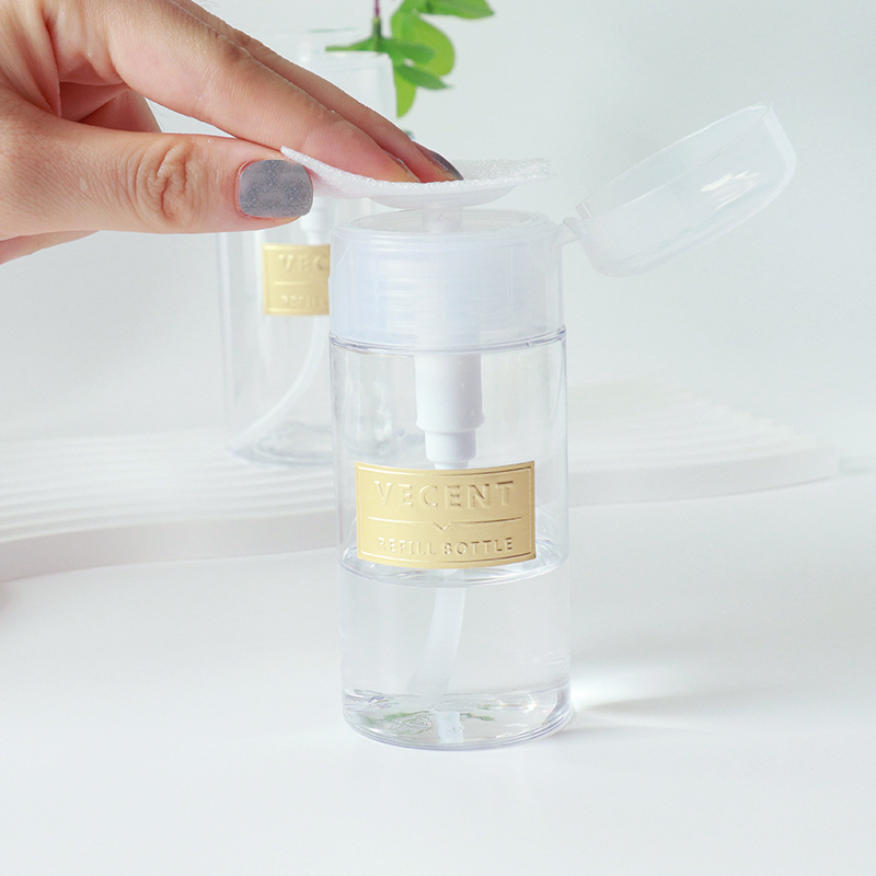 Nail Polish Remover Refillable Press Pump Empty Bottles Nail Art Clear ...