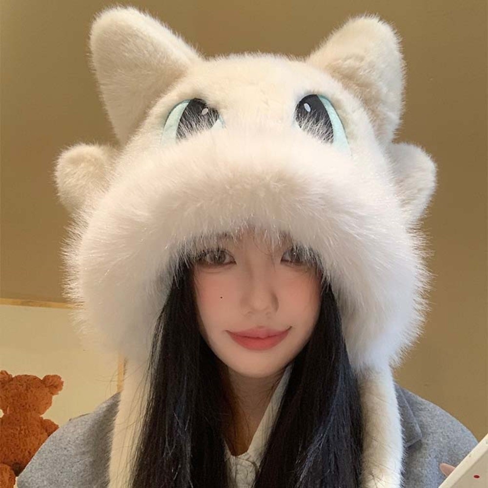 Cute Cartoon Toothless Plush Hat Anti-cold Adjustable Night Fury Bucket ...