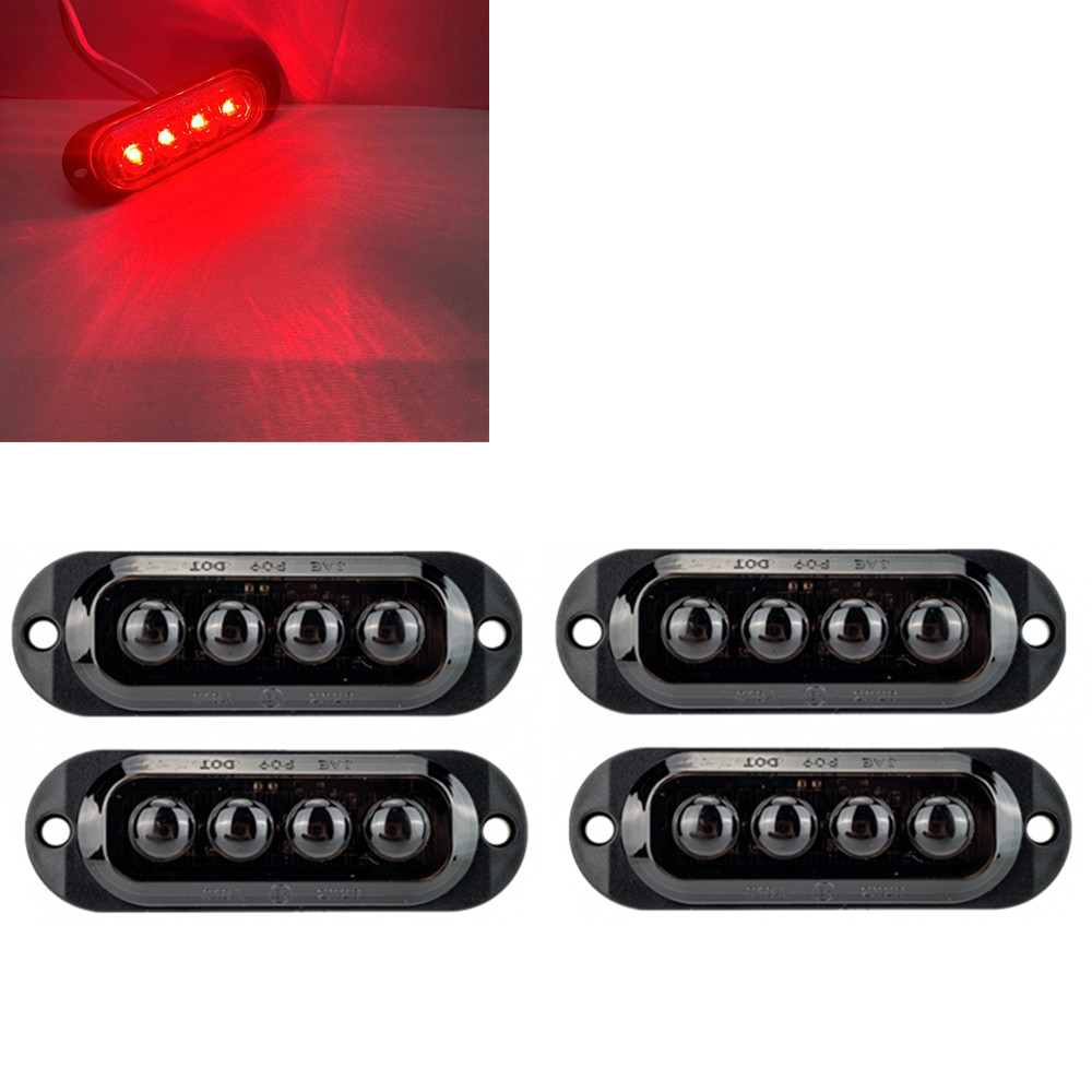 4PCS Led Side Marker Lights 12V 24V for Trailer Caravan Side Clearance ...
