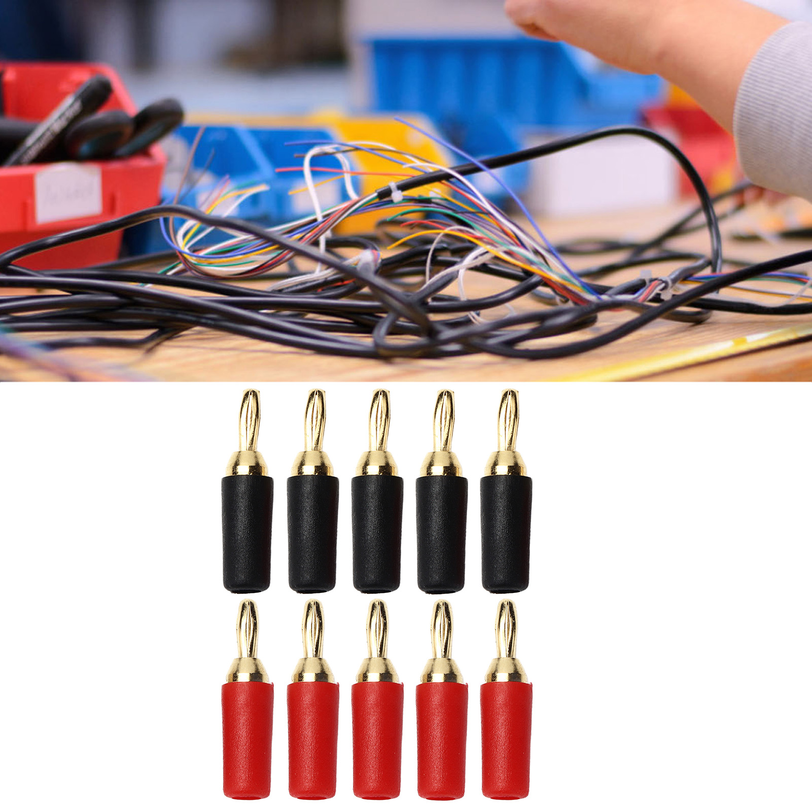 5 Sets 2.5mm Banana Plug Brass Gold Plated Soldering Male Speaker ...