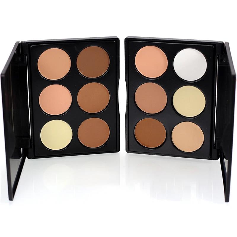New 6 Colors Face Highlighter Powder Palette Corrector Concealer Powder ...