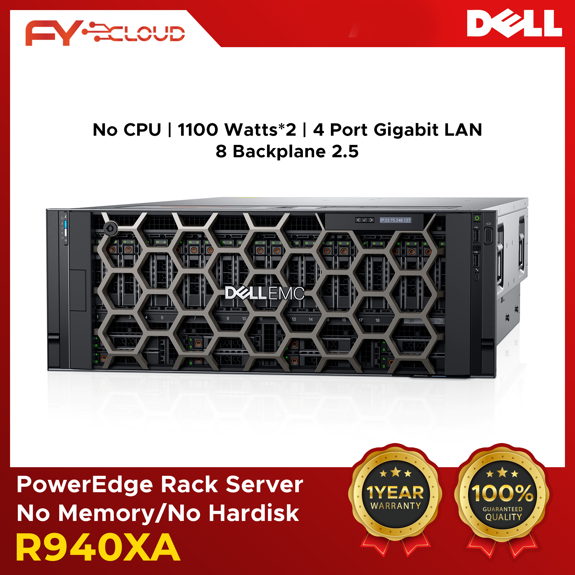 Dell PowerEdge R940xa Rack Server R940xa No CPU, Heat Sink x 2 / No ...