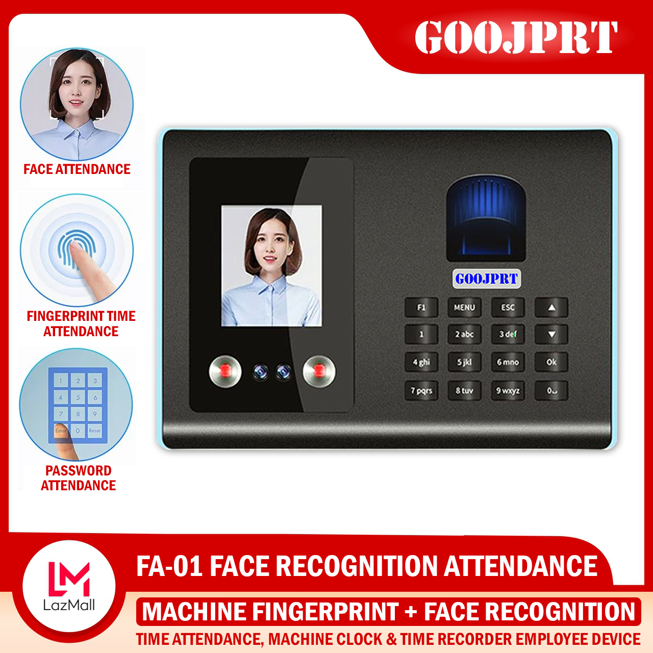 GOOJPRT Biometric Attendance System, Fingerprint, USB Reader, Time ...