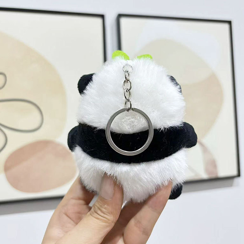 10CM Cartoon Panda Keychain Cute Panda Plush Keyring For Girls Gifts ...