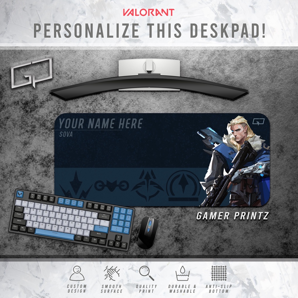 Customized Valorant SOVA Gaming Desk Pad/ Mouse Pad by Gamer Printz ...