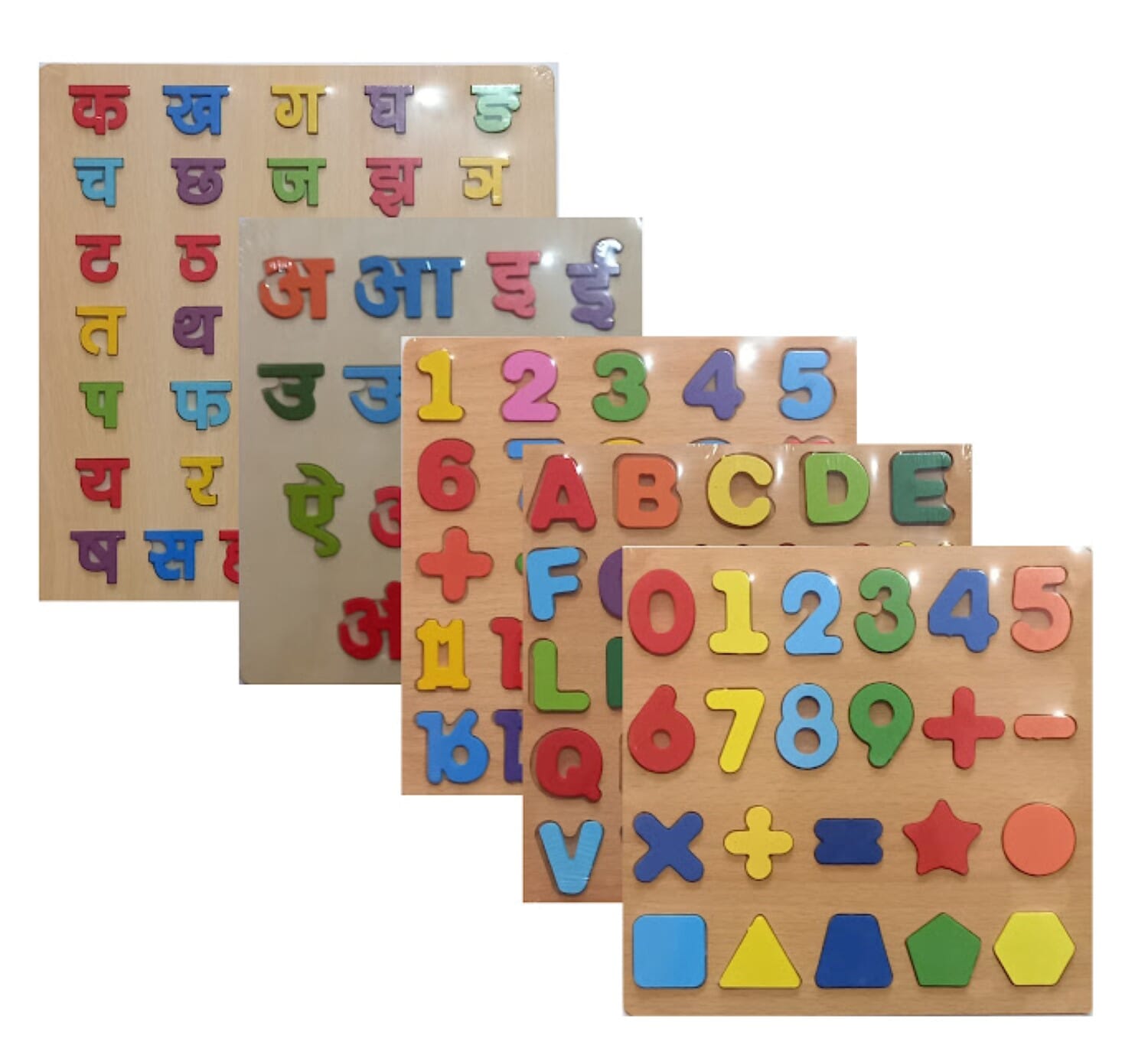 Wooden Education Combo Tools For Baby (A,B,C,D.. / 1,2,3,..20/ Shapes ...