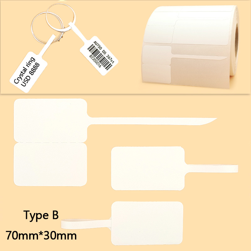 【802e9a44】500pcs Blank Label Stickers Jewelry Tags Thermal Paper Label ...